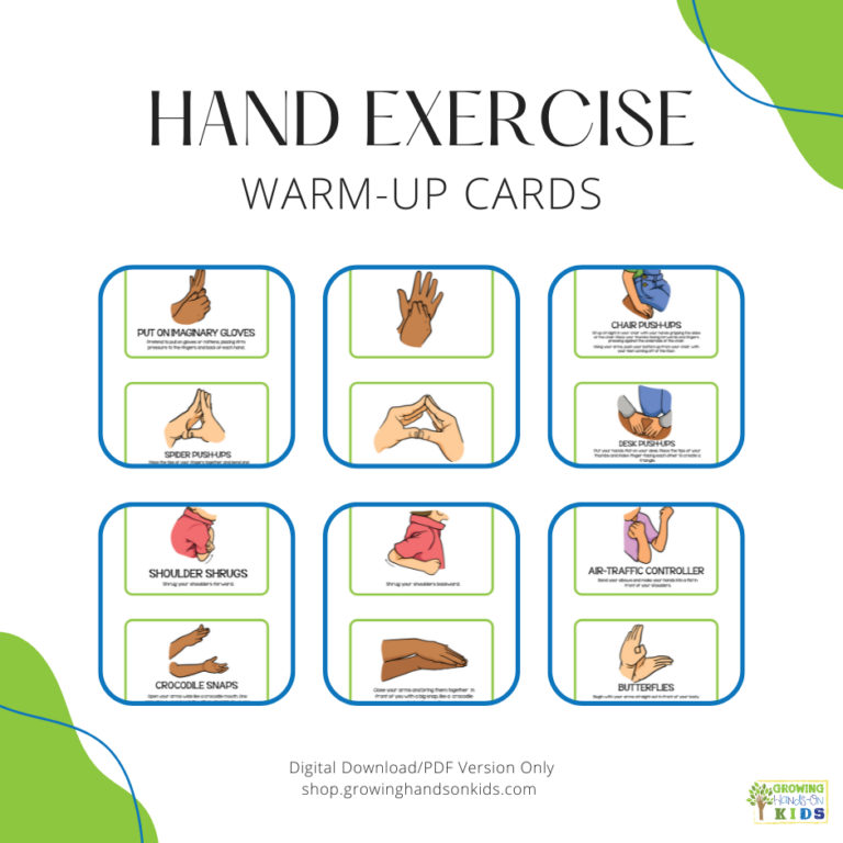 Hand Exercise Warm-Up Activity Cards - Instant Download - Growing Hands ...