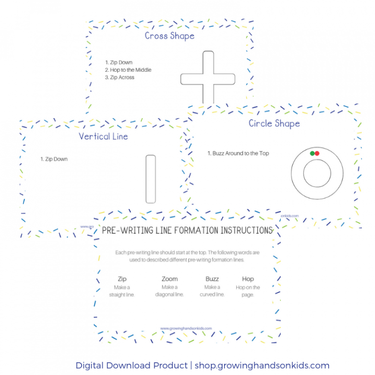 Pre-Writing, Letter, and Number Formation Direction Cards