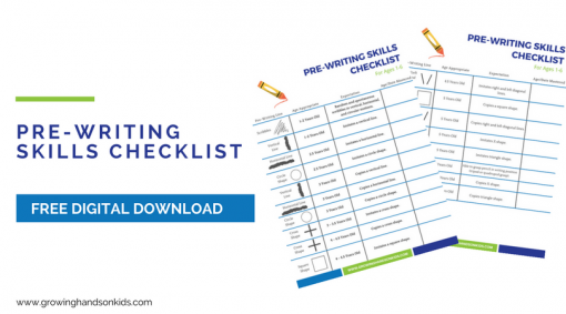 Pre-Writing Skills Checklist - Free Download - Growing Hands On Kids Store