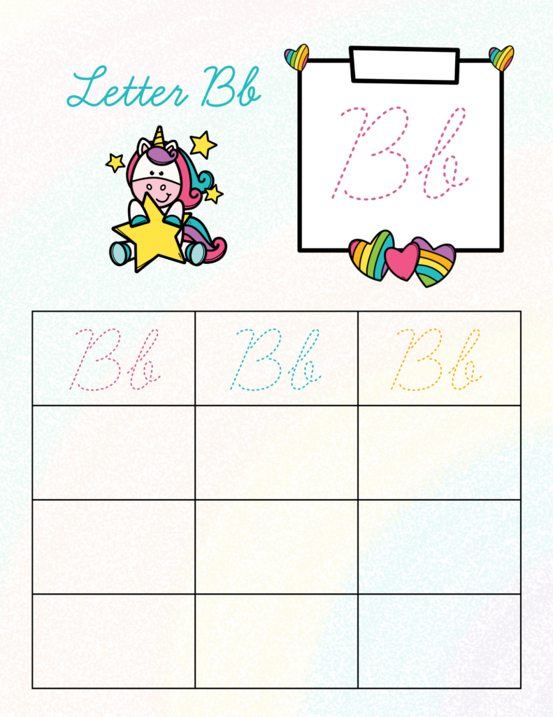 Unicorn Cursive Alphabet Practice - Growing Hands On Kids Store