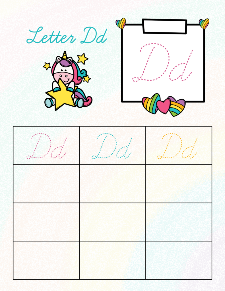 Unicorn Cursive Alphabet Practice - Growing Hands On Kids Store