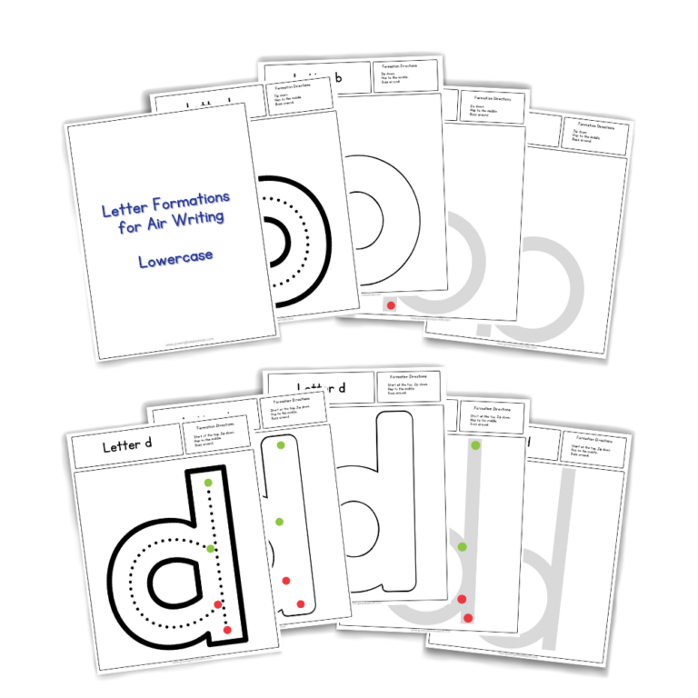 Letter Formations for Air Writing - Lowercase - Growing Hands On Kids Store