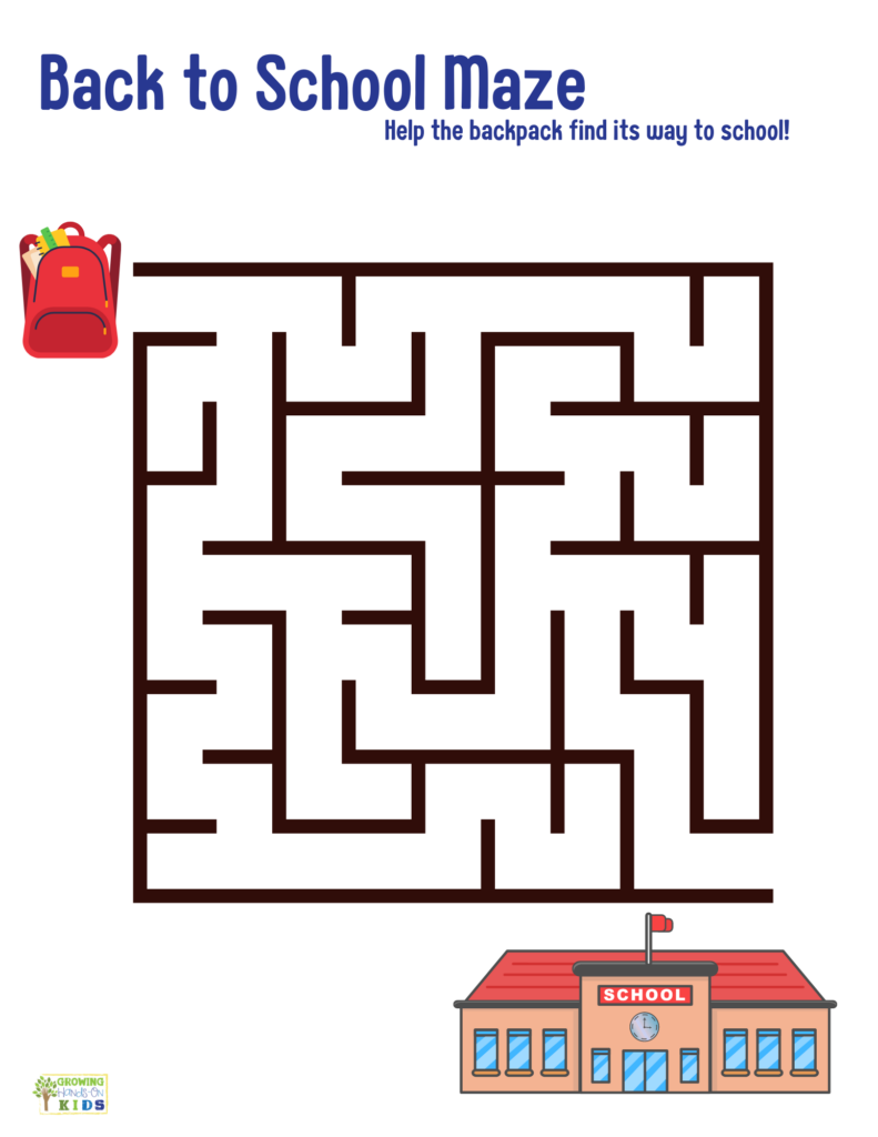 Back-to-School Activity Packet (Digital Download) - Growing Hands On ...