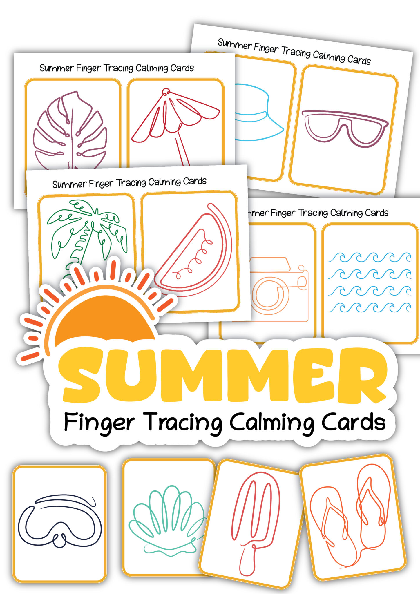 Seasonal Themed Finger Tracing Calming Cards - Digital Download Bundle ...