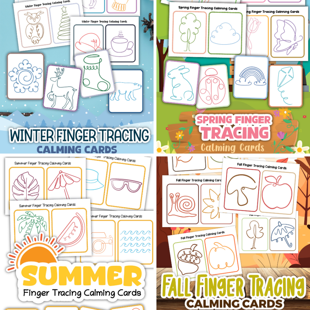 Seasonal Themed Finger Tracing Calming Cards - Digital Download Bundle ...