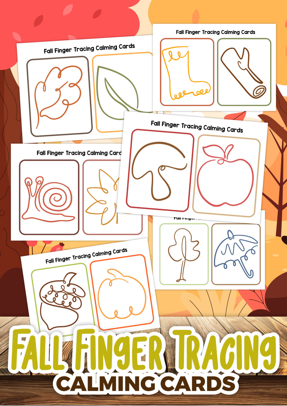Fall Finger Tracing Calming Cards (Instant Download) - Growing Hands On ...